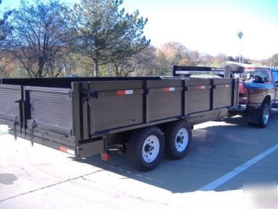 8 x 16 x 2 drop sides dump trailer 14 k gooseneck / 5TH